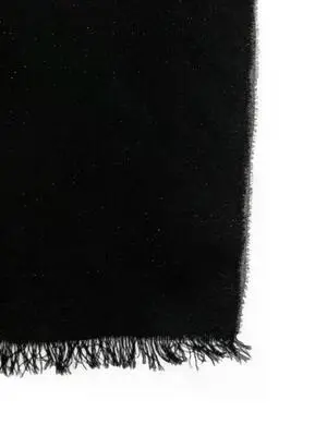 D'ANIELLO Shimmer-effect Frayed Scarf