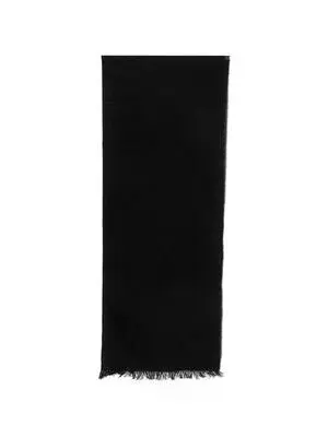 D'ANIELLO Shimmer-effect Frayed Scarf - Black