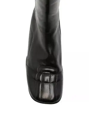 Prada Leather Square-toe Zip-up Boots