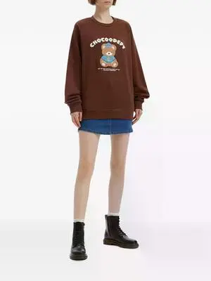 CHOCOOLATE Bear Patch Long Sleeve Sweatshirt - Brown
