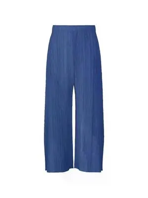 Issey Miyake Elasticated Waistband Wide Leg Trousers - Blue
