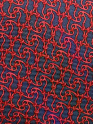 Hermès Patterned Silk Neck Tie - Blue