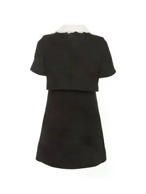 Sandro Tweed Button-front Mini Dress With Peter Pan Collar