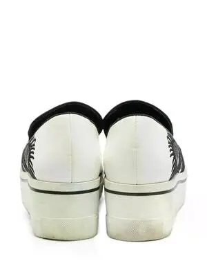 Stella McCartney Embroidered Wedge Heel Slip-on Sneakers
