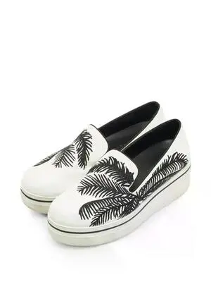 Stella McCartney Embroidered Wedge Heel Slip-on Sneakers