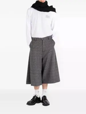 SOCIETE ANONYME Horizontal Stripe Wool Wide Leg Shorts