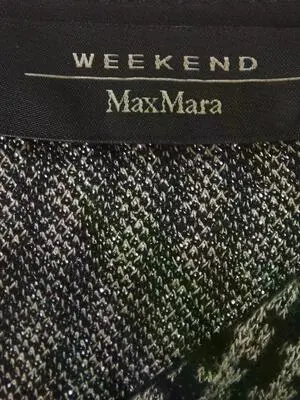 Max Mara Belted Houndstooth Midi Dress