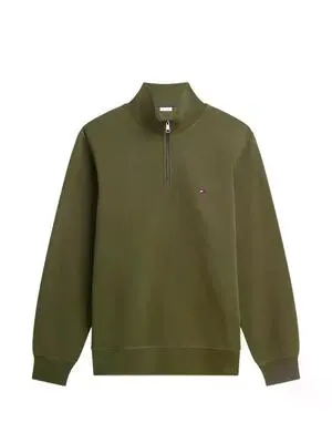 Tommy Hilfiger Quarter-zip Logo-embroidered Sweater - Green