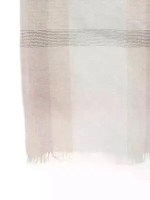 D'ANIELLO Egina Check-pattern Fringed Scarf