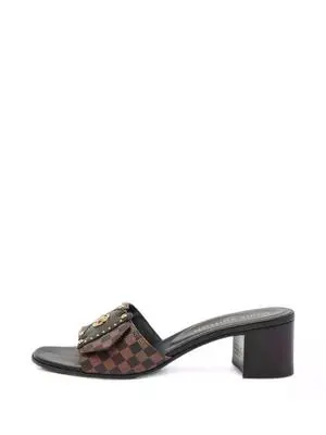 LOUIS VUITTON Lock It Pop Monogram Sandals - Brown