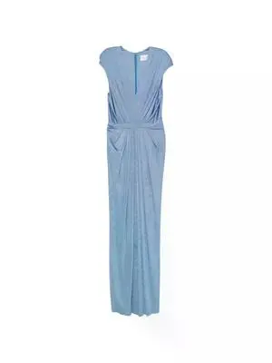 ALESSANDRO LEGORA Draped V-neck Maxi Dress