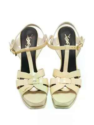 Saint Laurent Tribute Platform Sandals - Neutrals