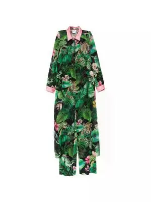 ALESSANDRO LEGORA Jungle Print Silk Jumpsuit