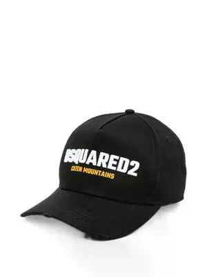 Dsquared2 Distressed Embroidered Baseball Cap - Black