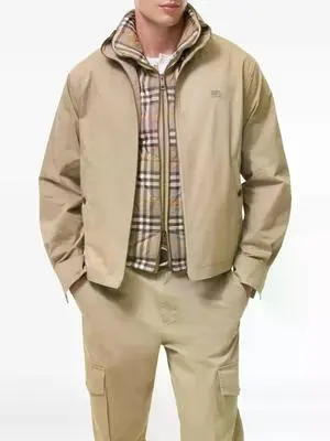 Burberry Cotton Twill Jacket With Detachable House Check Gilet