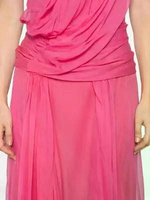 Alberta Ferretti Draped Halterneck Dress