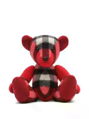 Burberry Check Cashmere Thomas Bear - Red