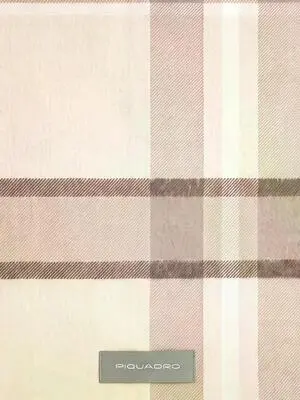 PIQUADRO Check-pattern Fringed Scarf
