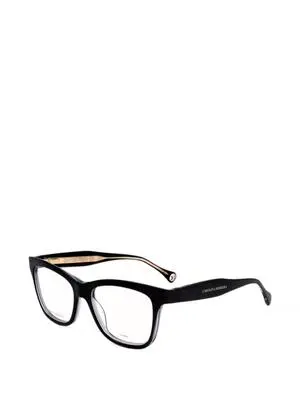 Carolina Herrera Logo-print Square-frame Glasses - Black