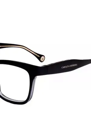 Carolina Herrera Logo-print Square-frame Glasses - Black