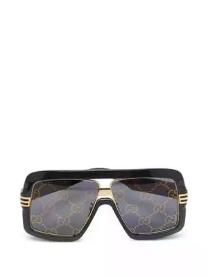 GUCCI Gucci Square Frame Sunglasses With GG Monogram Print