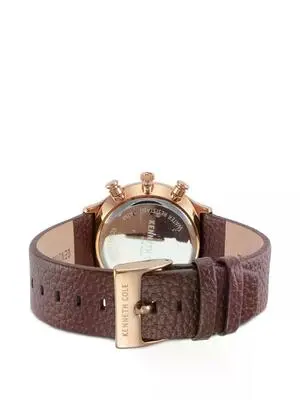 KENNETH COLE 42mm Leather Strap Watch