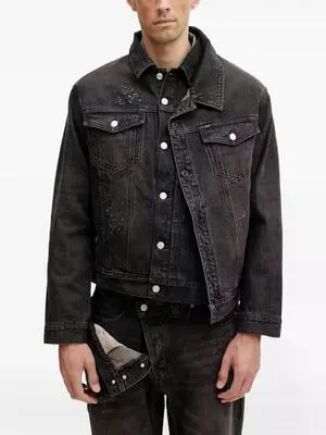 Andersson Bell Crystal-embellished Washed Denim Jacket