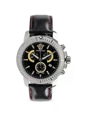Versace Stainless Steel Chronograph Watch - Black