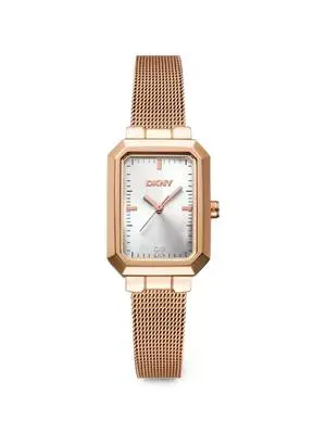Dkny Rectangular Mesh 22mm Watch - Silver