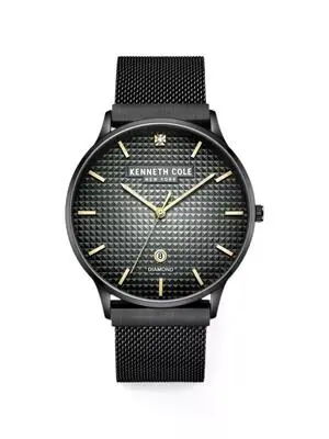 KENNETH COLE Mesh Strap 42mm Watch - Black