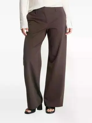SAMSOE SAMSOE Belt-loop Wide-leg Trousers - Brown