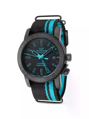 GLYCINE Airman 42mm Watch With Dial And Fabric Strap - Black