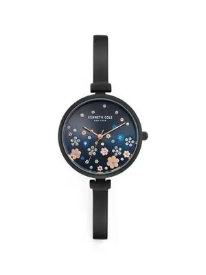 KENNETH COLE Floral-embellished 32mm Watch - Blue