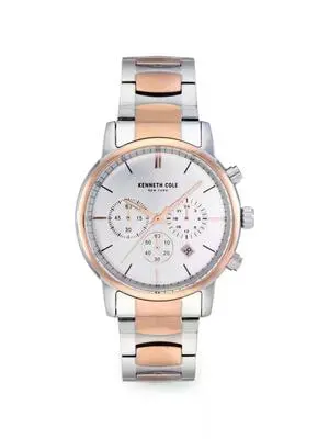 KENNETH COLE Chronograph Date 44mm Watch - Silver
