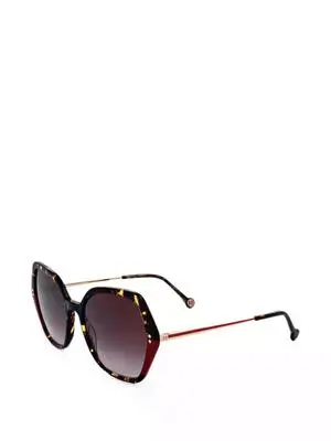 Carolina Herrera Geometric-frame Sunglasses - Brown