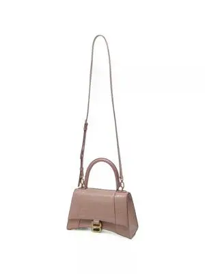 Balenciaga Hourglass Croc-embossed Handbag - Pink