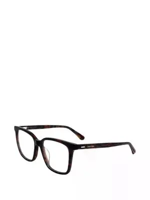 Calvin Klein Tortoise-effect Square-frame Glasses - Brown