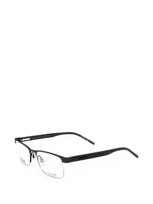 Hugo Rectangle-frame Glasses - Black