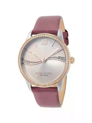 KENNETH COLE Crystal-embellished Bezel 36mm Watch - Grey