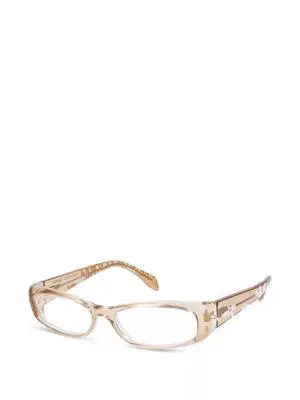 Alexander McQueen Bird-motif Rectangle-frame Glasses - Neutrals