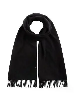 Tommy Hilfiger Logo-plaque Fringed Scarf - Black
