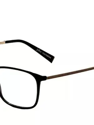 John Varvatos Square Frame Textured Arm Eyeglasses