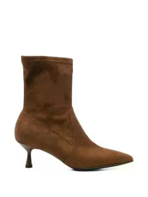 SERGIO LEVANTESI Pointed Toe Suede Finish Ankle Boots - Brown