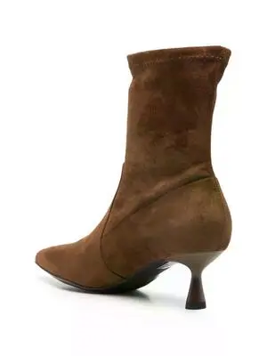 SERGIO LEVANTESI Pointed Toe Suede Finish Ankle Boots - Brown