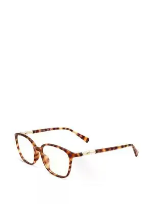 Longchamp Tortoiseshell-effect Geometric-frame Glasses - Brown