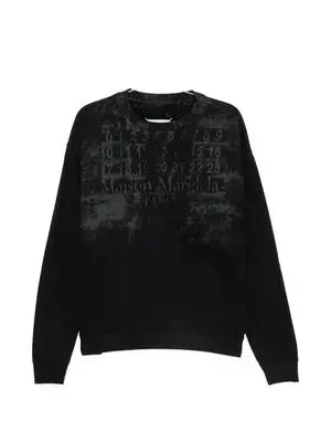 MAISON MARGIELA Logo-print Crew-neck Sweatshirt - Black