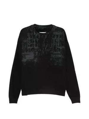 MAISON MARGIELA Logo-print Crew-neck Sweatshirt - Black