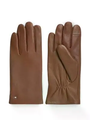 Tommy Hilfiger Logo-plaque Leather Gloves
