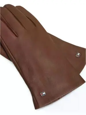 Tommy Hilfiger Logo-plaque Leather Gloves