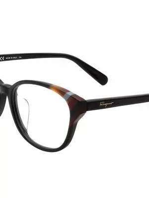 FERRAGAMO Round Frame Eyeglasses - Brown